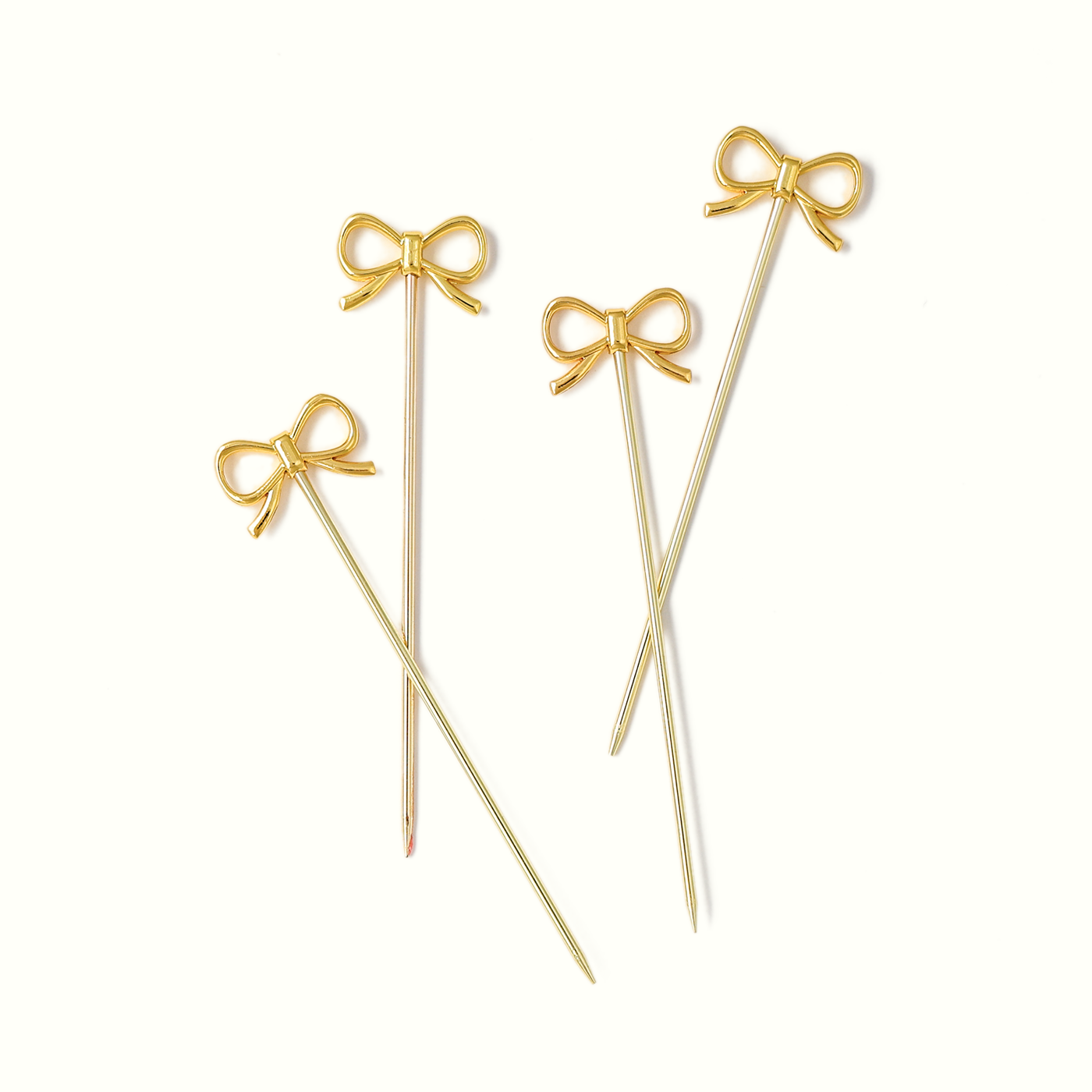 Gold Bow Cocktail Picks - Set of 4 – The Gilded Gator Boutique